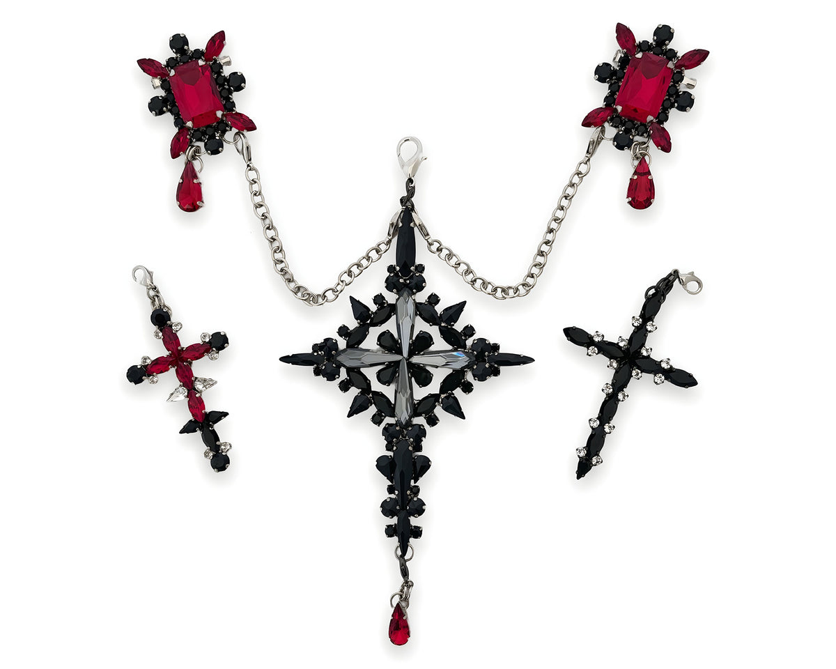 La Croix Dynasty Midnight Ruby Crucifix with Brooches – HOUSE OF EMMANUELE