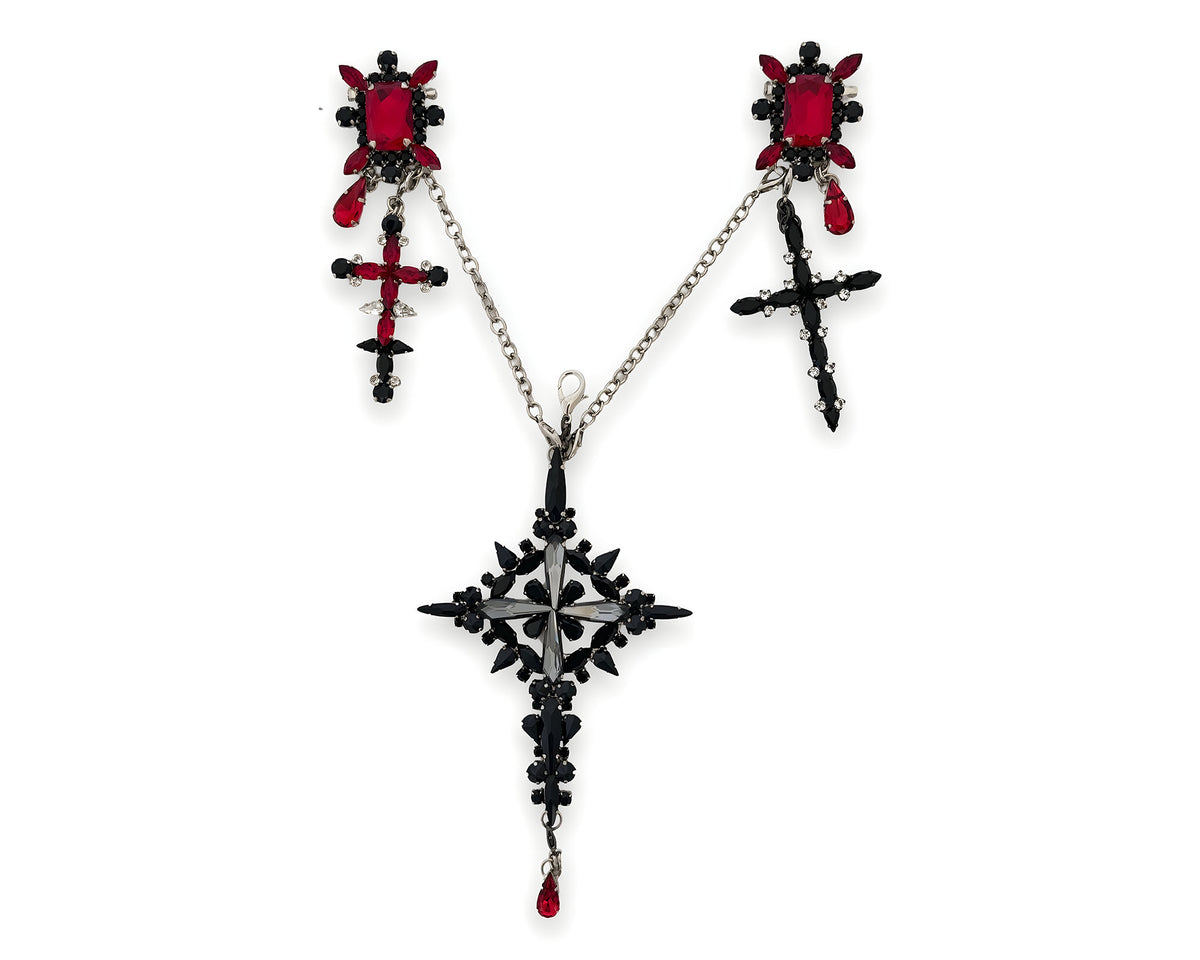 La Croix Dynasty Midnight Ruby Crucifix with Brooches – HOUSE OF EMMANUELE
