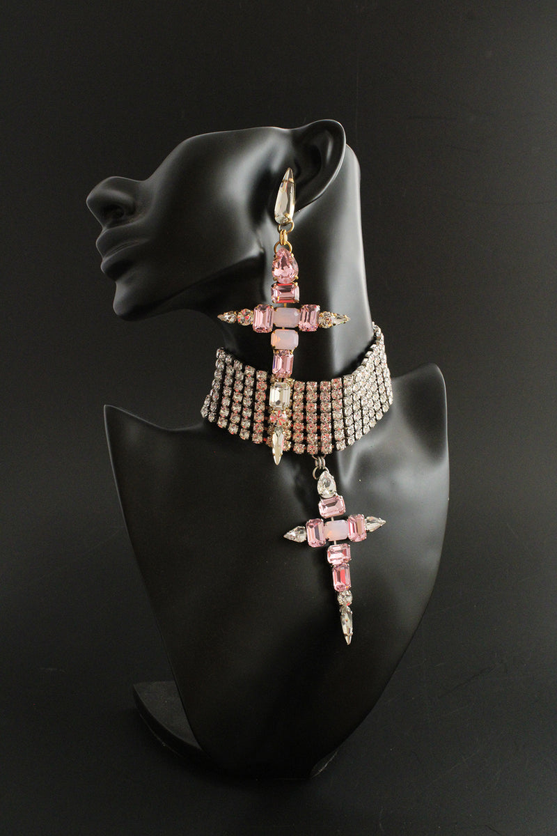 La Croix Crystal Barbie Cross Earrings – HOUSE OF EMMANUELE